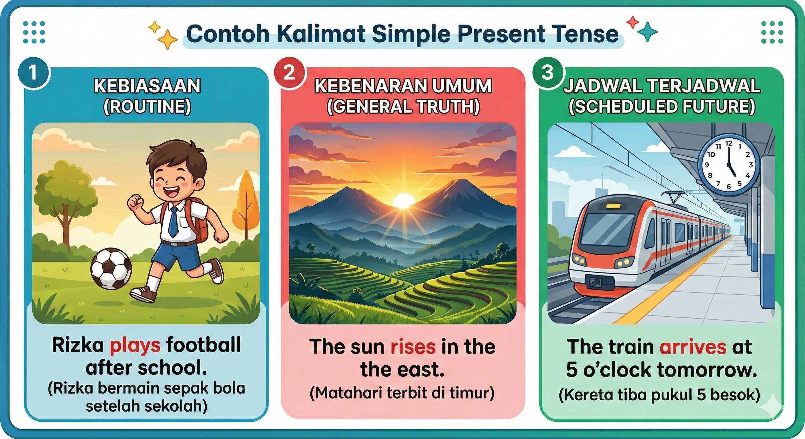 Contoh Kalimat Simple Present Tense, Rumus, dan Fungsinya Lengkap