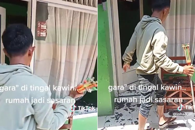Viral Pria Pecahkan Kaca Jendela Rumah, Diduga Enggak Terima Ditinggal ...